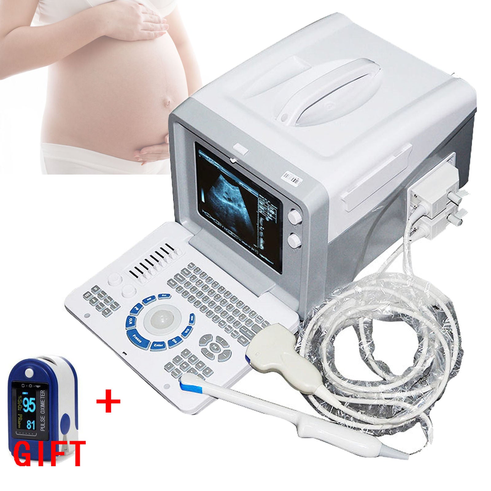 Digital Portable Ultrasound Scanner Machine + Convex & Transvaginal 2