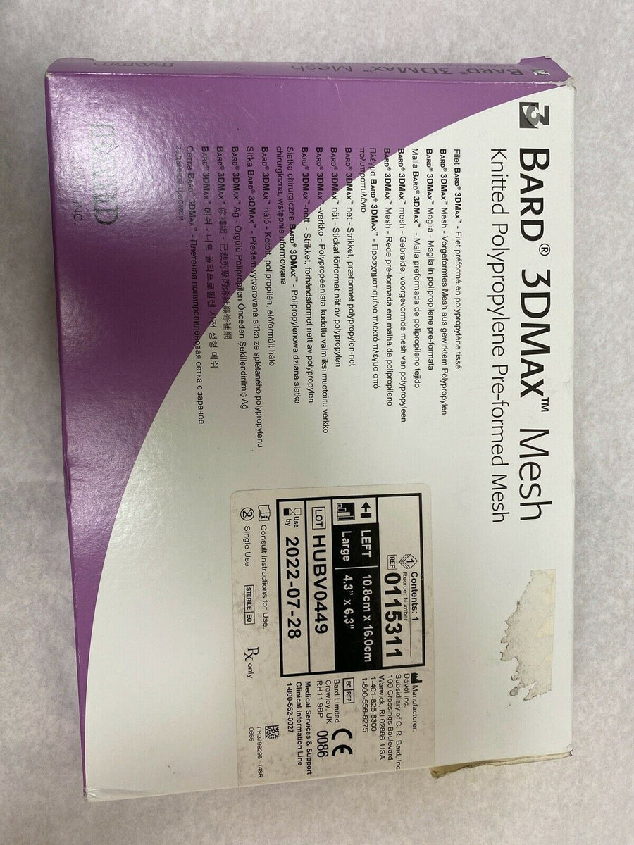 Bard 3DMax Mesh Left Large 0115311 | CEDESP-138 – DIAGNOSTIC ULTRASOUND ...