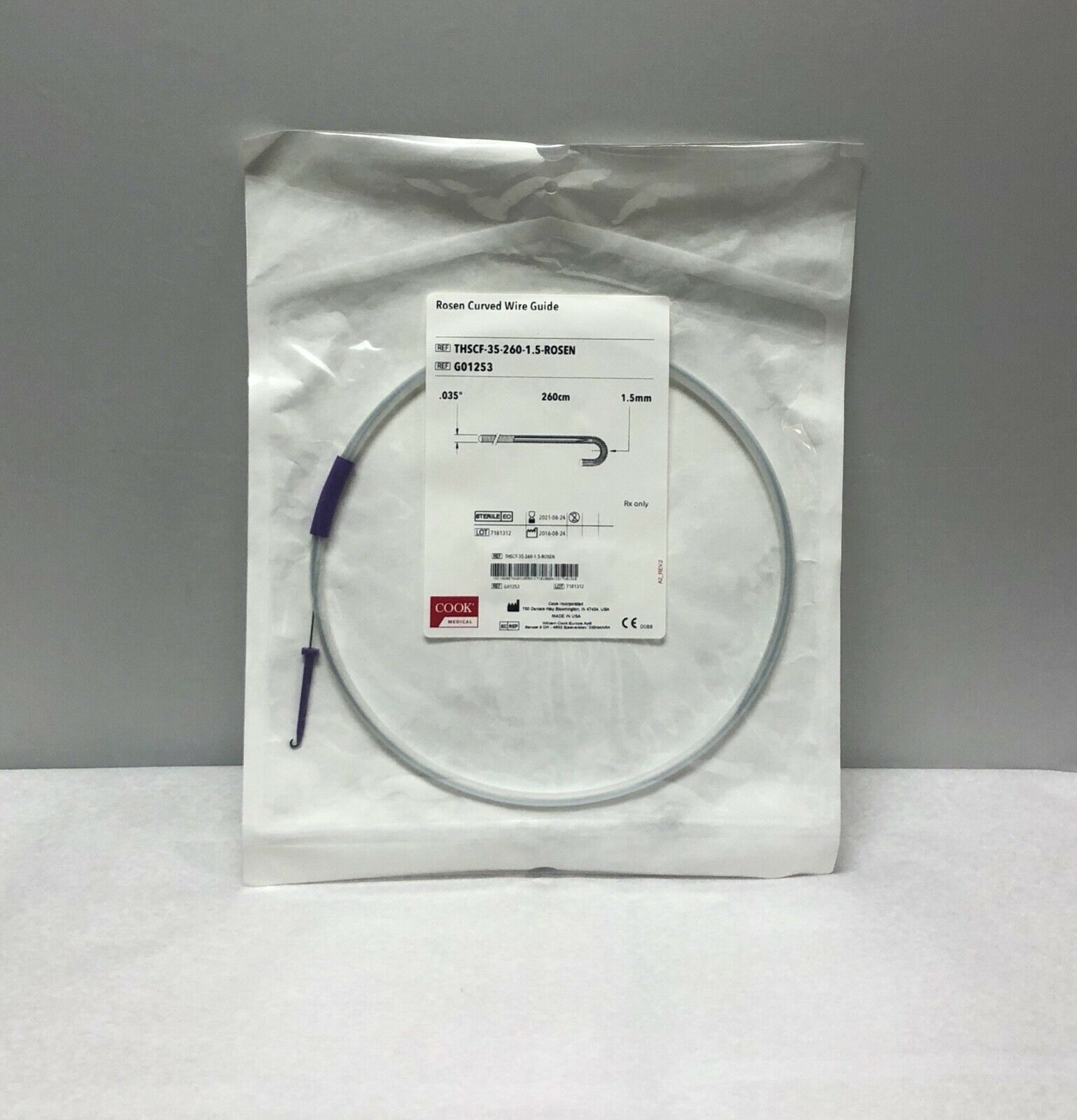 Cook Medical Rosen Curved Wire Guide G01253 | CEDESP-111 - DIAGNOSTIC