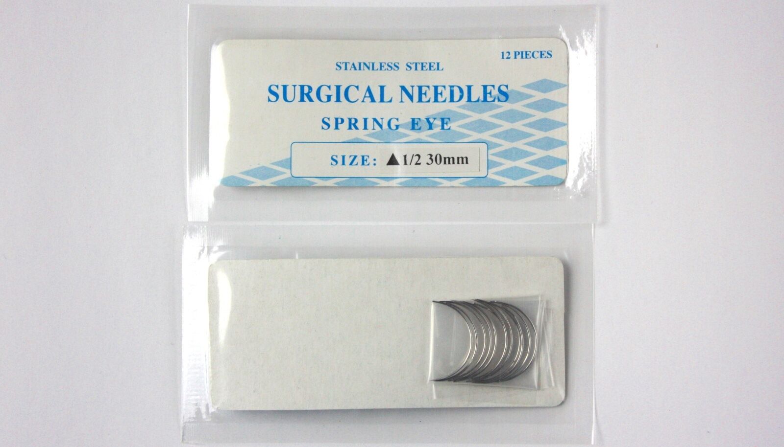 Veterinary SS Surgical Needles, Spring Eye, Cutting, 1/2 Circle, 30mm ...